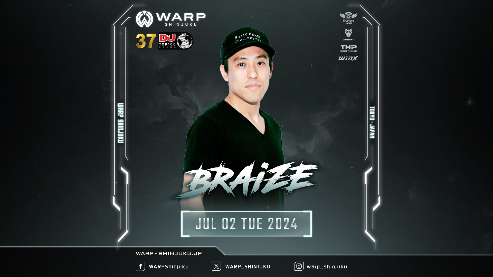 BRAiZE ｜ NightClub WARP SHINJUKU | ワープ新宿 Official Site