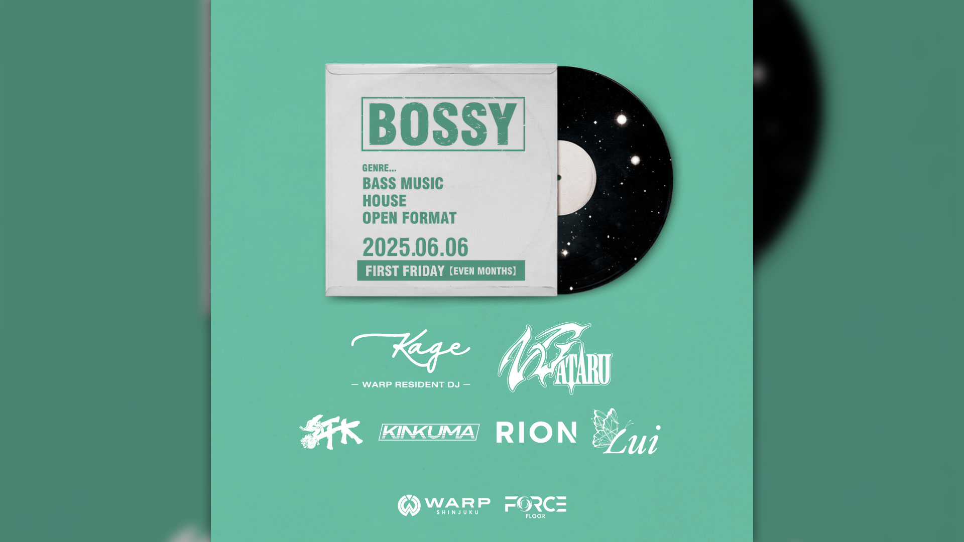 BOSSY｜ NightClub WARP SHINJUKU | ワープ新宿 Official Site